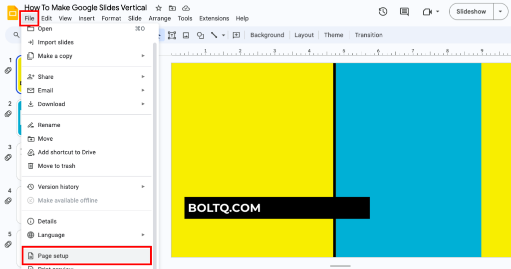 How To Make Google Slides Vertical? [Quick Guide] - BoltQ