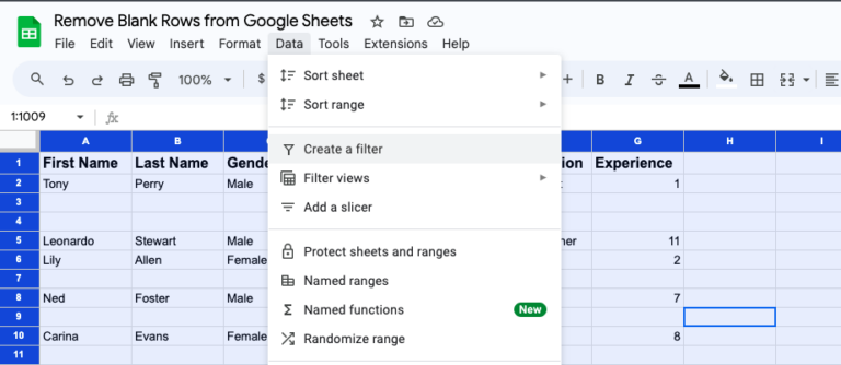 How To Delete Rows in Google Sheets? [3 Easy Ways]