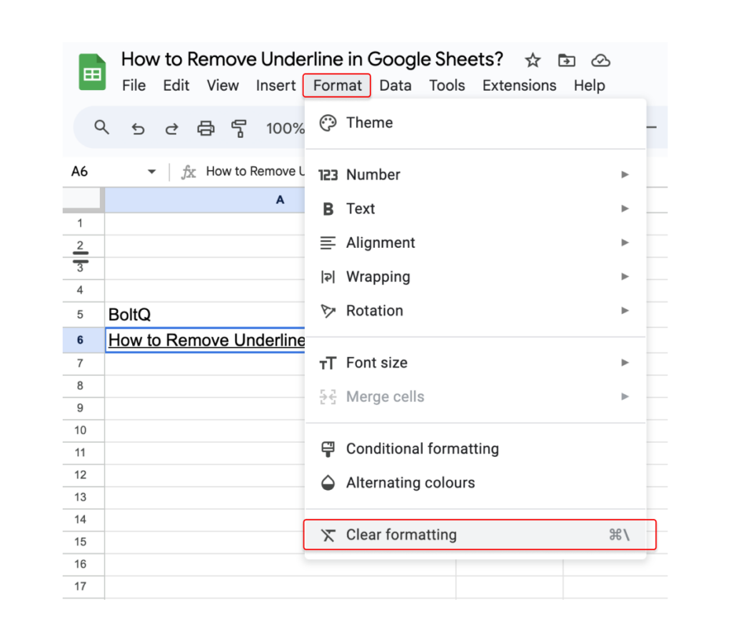 How To Remove Underline in Google Sheets? [3 Easy Ways]