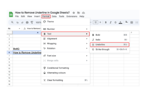 How To Remove Underline in Google Sheets? [3 Easy Ways]