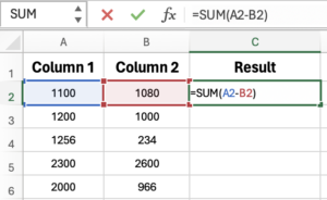How To Subtract Two Columns in Excel? [4 Easy Ways] - BoltQ